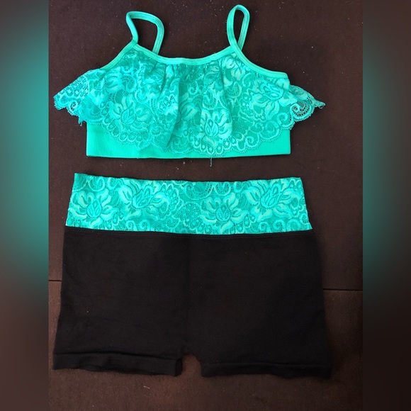 kurve | Matching Sets | Girls Emerald Green Lace Sports Bar With ...